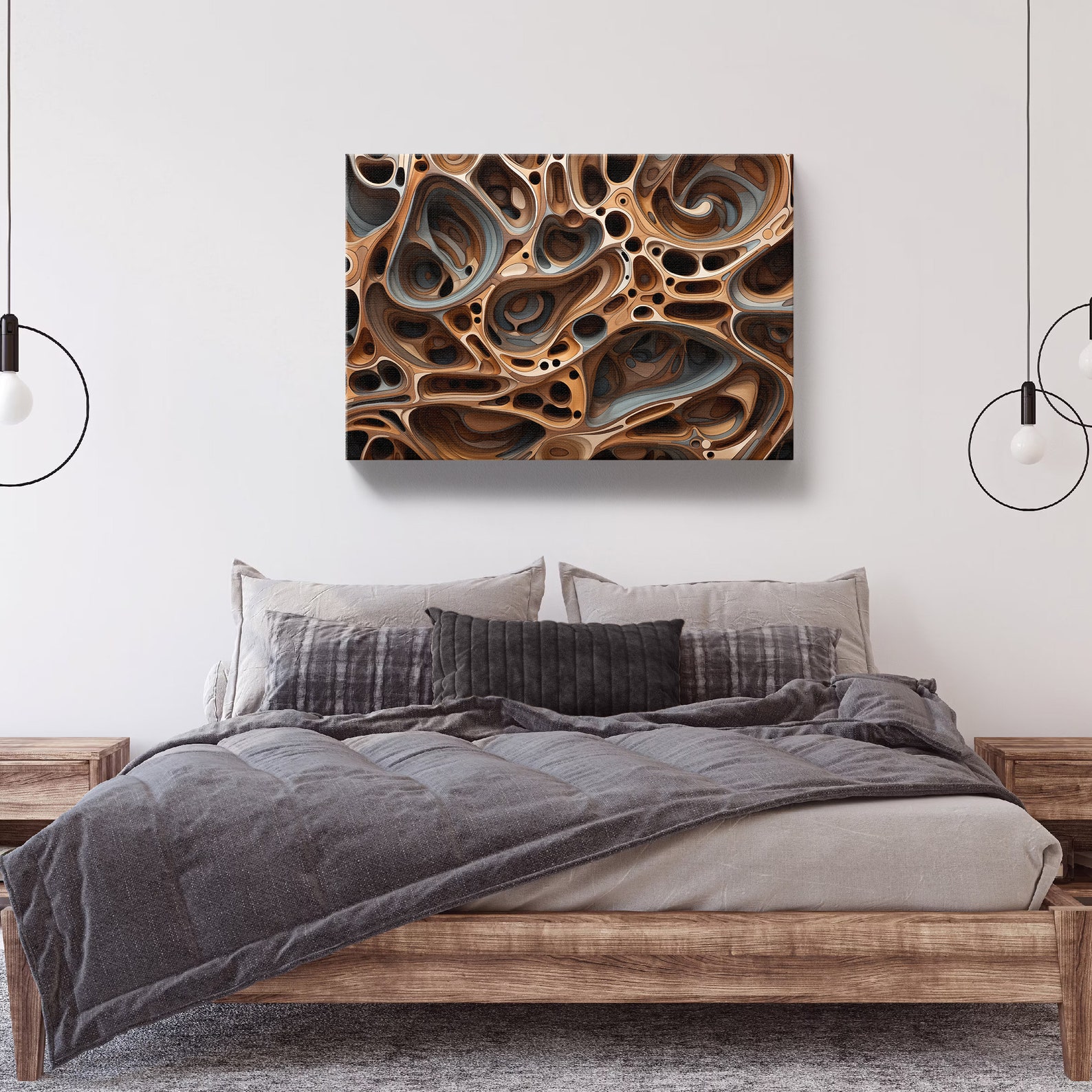 Abstract Wood Design on Canvas - Etsy