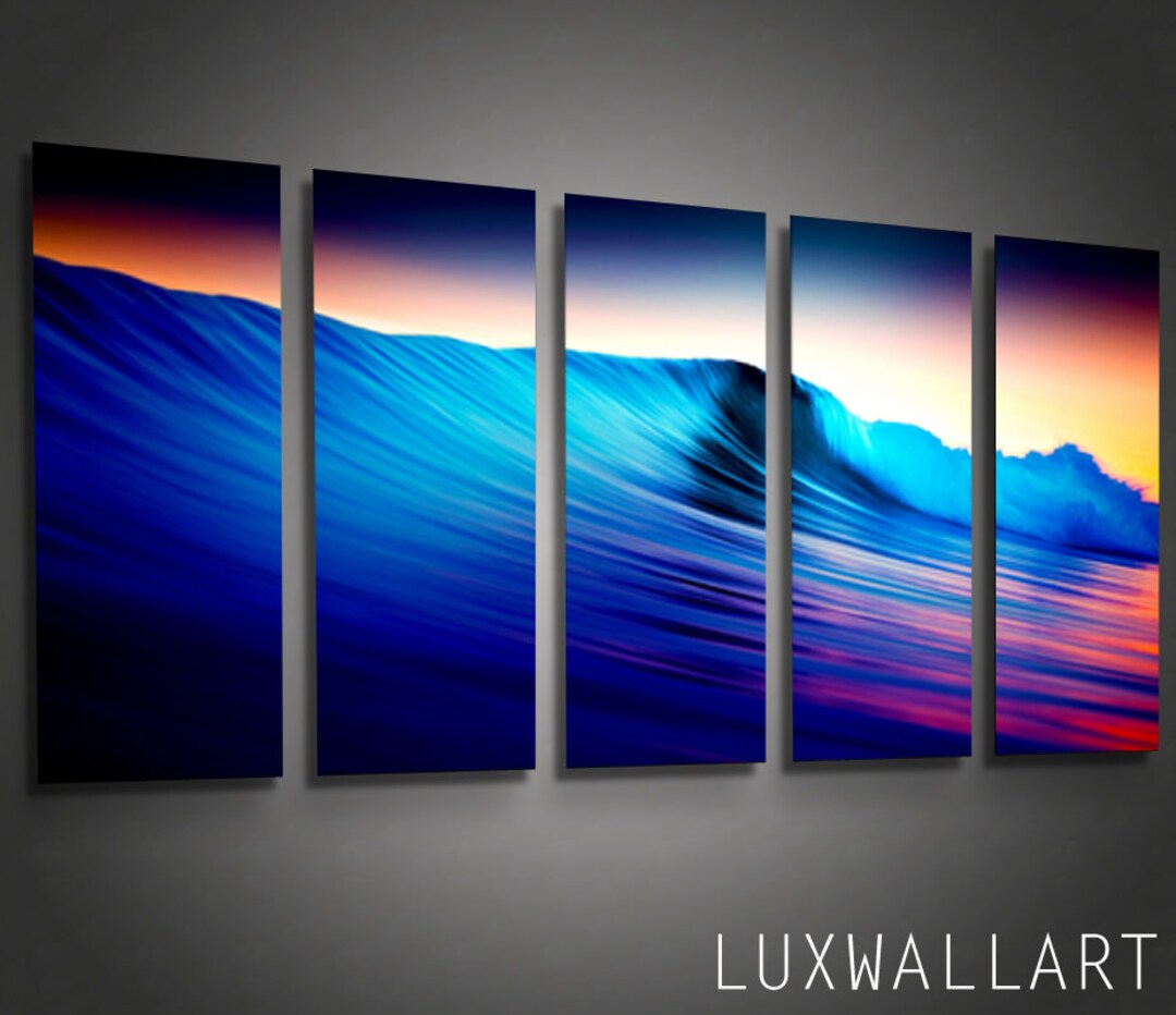 Color Waves Contemporary Metal Artwork Interior Design 5 Panels - Etsy