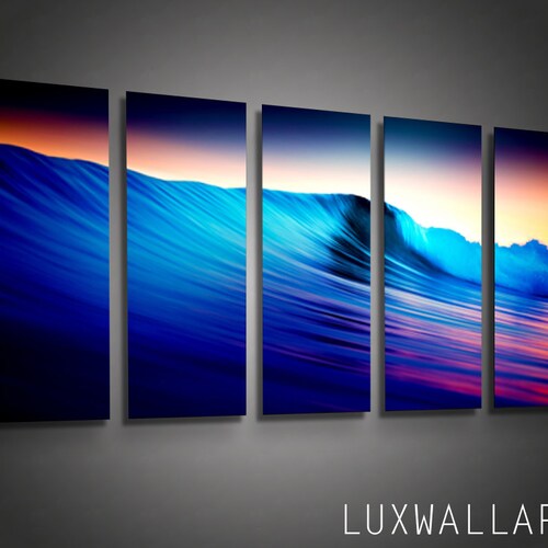 Color Waves Contemporary Metal Artwork Interior Design 5 - Etsy