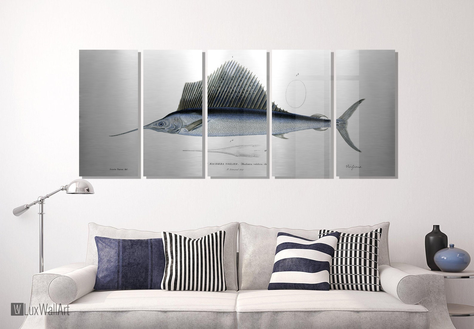 1800s Sailfish Vintage Modern Engraving Wall Art Metal Print | Etsy