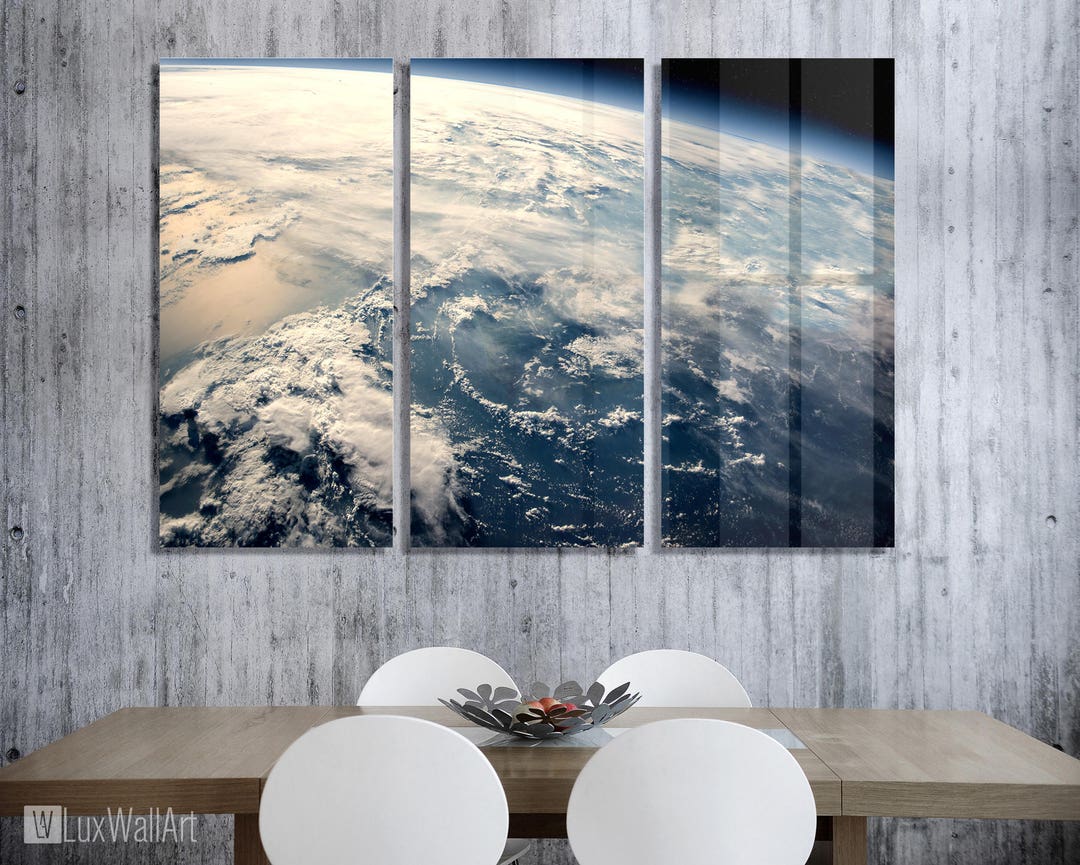 Planet Earth Seen From Space Wall Art Metal Print Decor Ready to Hang ...