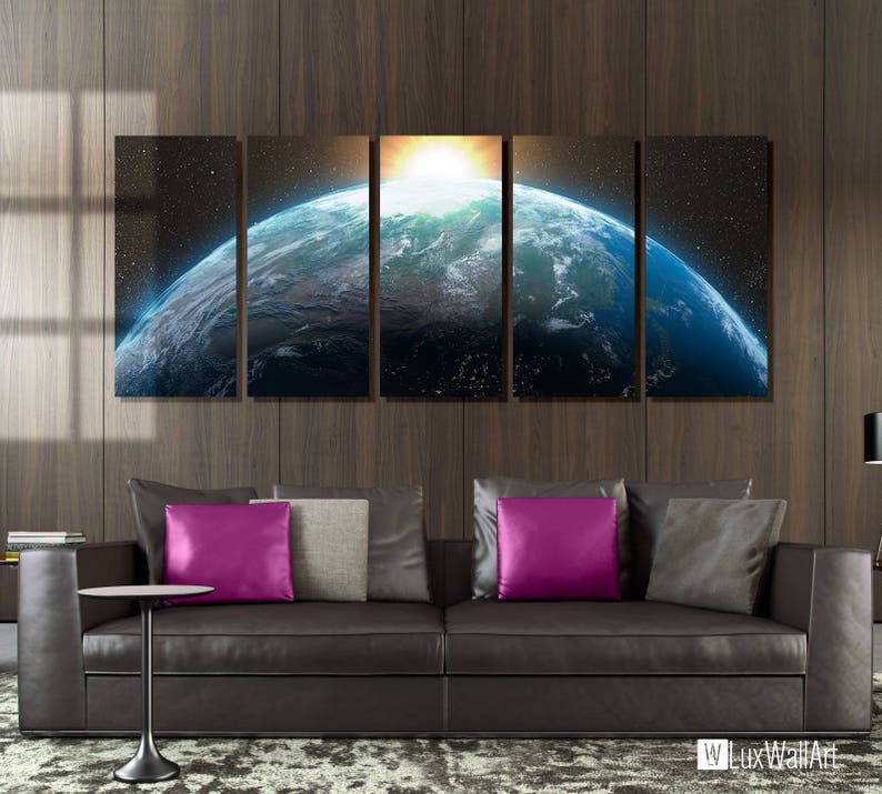 Planet Earth Wall Art Metal Print Decor Ready to Hang - Etsy
