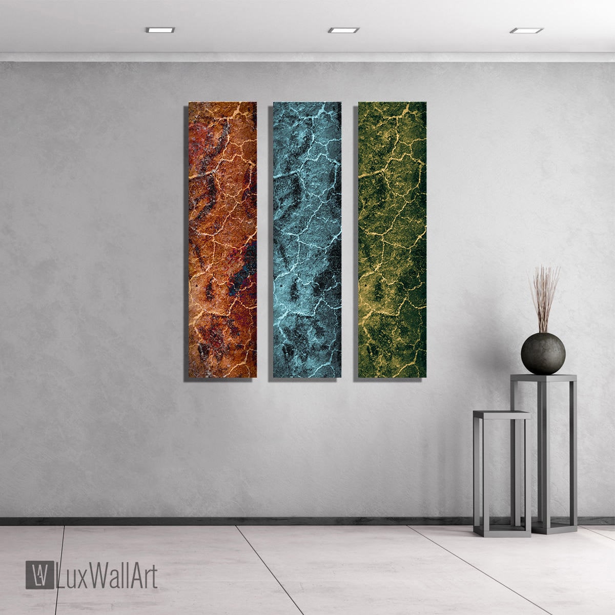Orange Blue and Green Large Vertical Thin Panel Metal - Etsy