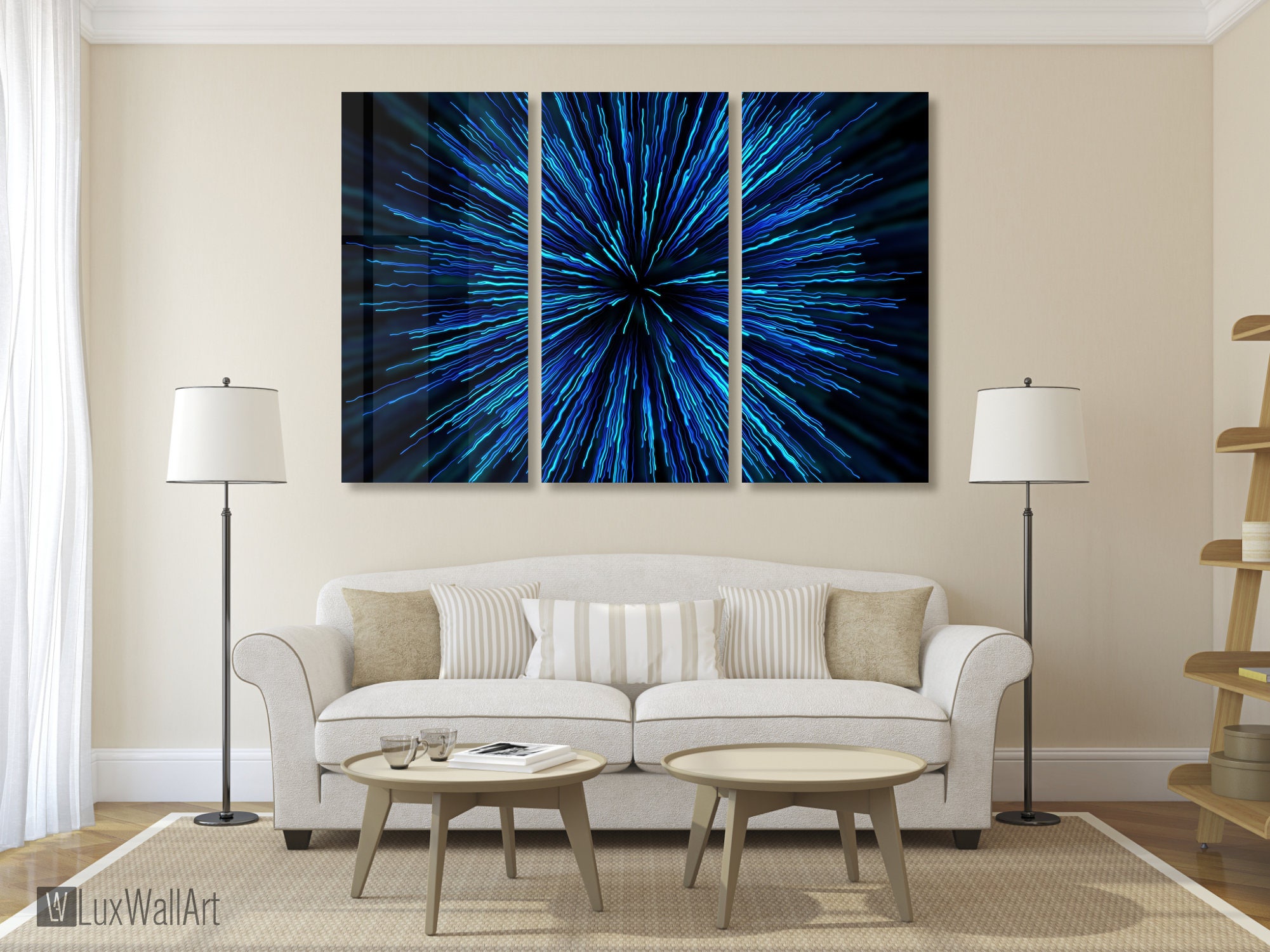 Abstract Blue Explosion Wall Art Metal Print Decor Ready to - Etsy