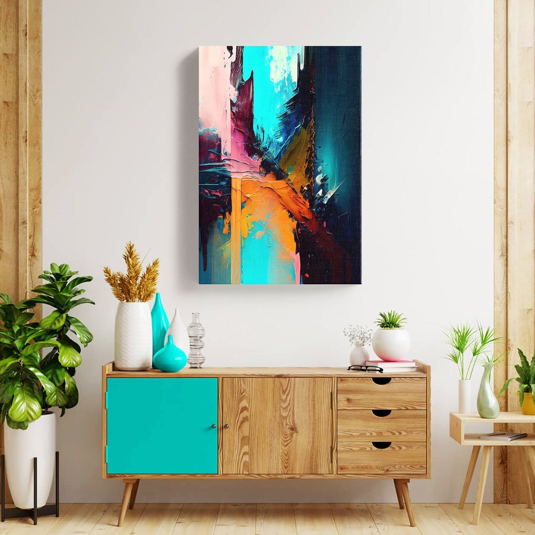 Abstract Colorful Brush Strokes Digital Print Canvas - Etsy