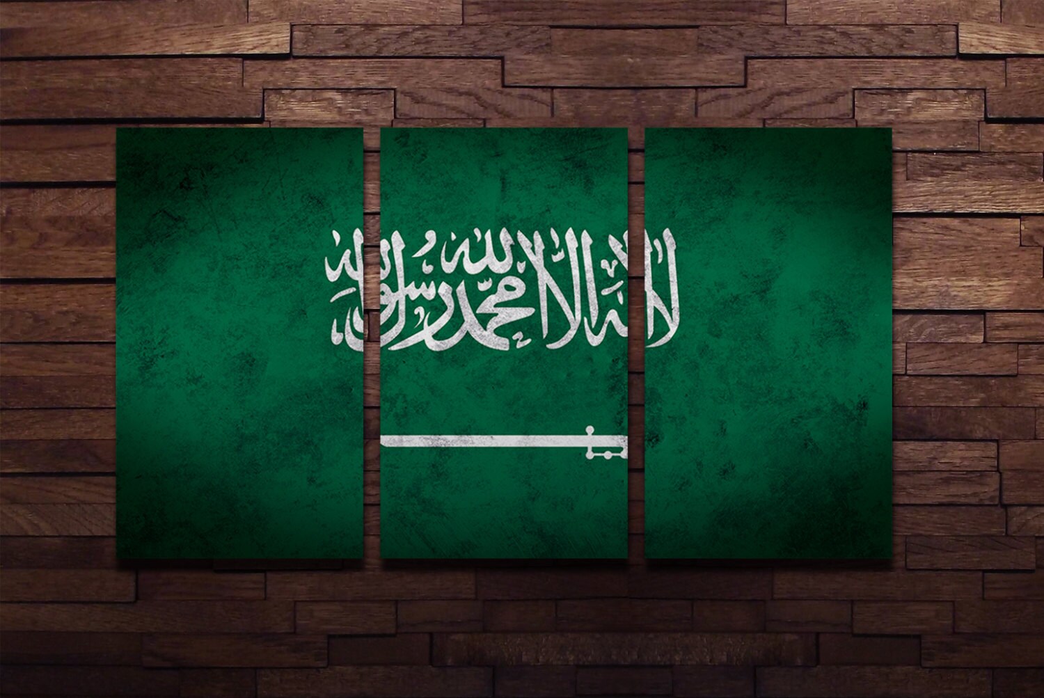 Triptych Saudi Arabia Flag Hanging Rustic Worn Metal Wall Art Grunge - Etsy