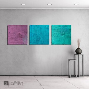 3 Square Piece Abstract Wall Art Set Ready to Hang - Etsy