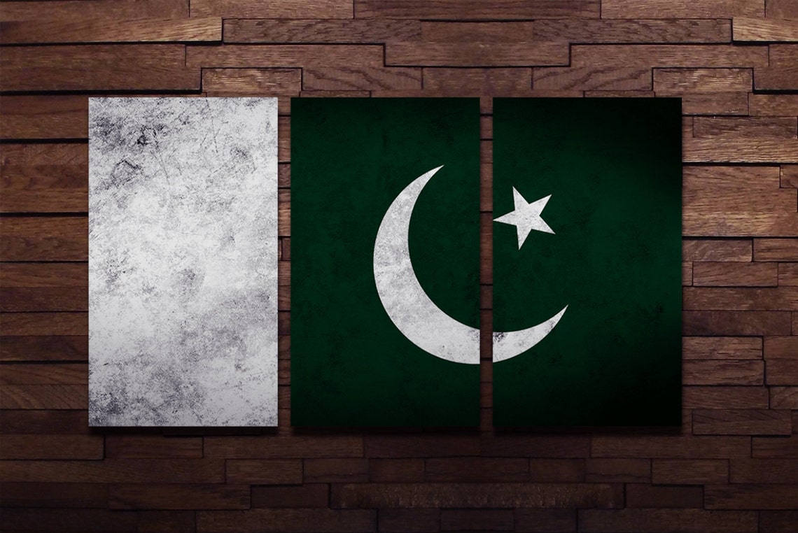 Triptych Pakistan Flag Hanging Rustic Worn Metal Wall Art - Etsy