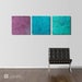 3 Square Piece Abstract Wall Art Set Ready to Hang - Etsy
