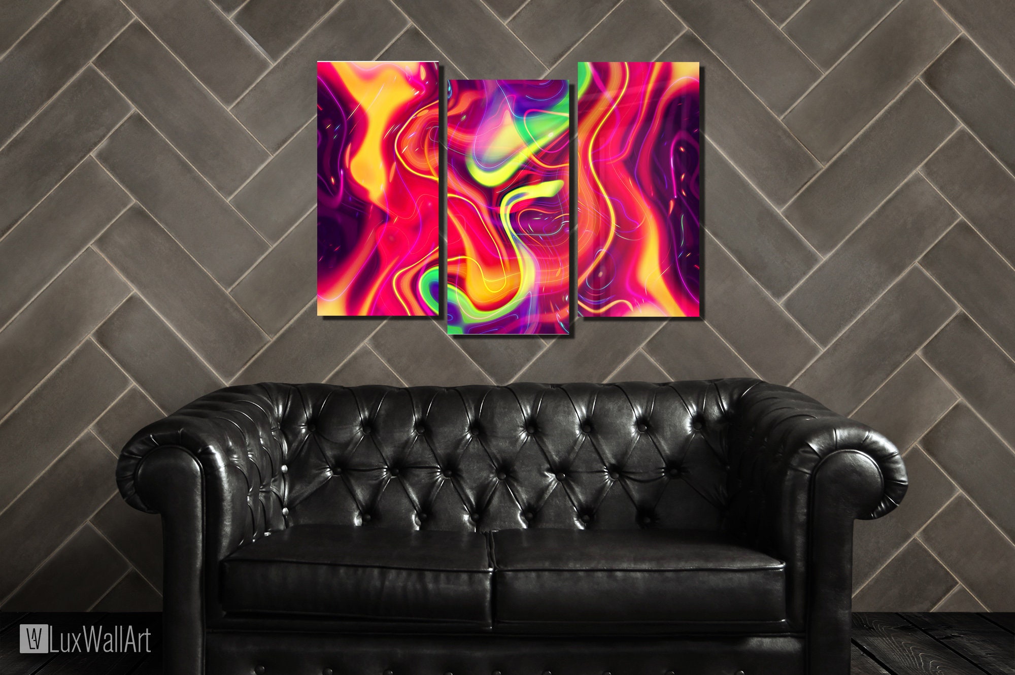 Neon Colors Metal Wall Art Decor | Etsy