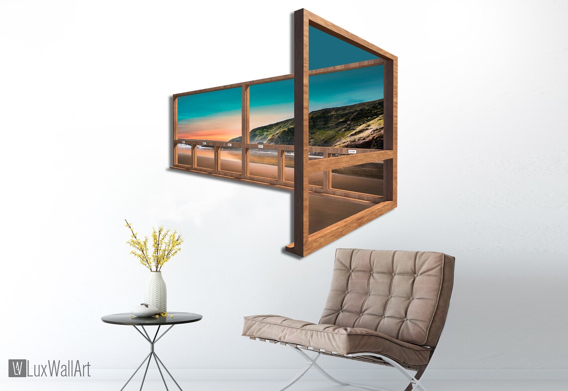 Window Frame View Optical Illusion Metal Wall Art - Etsy