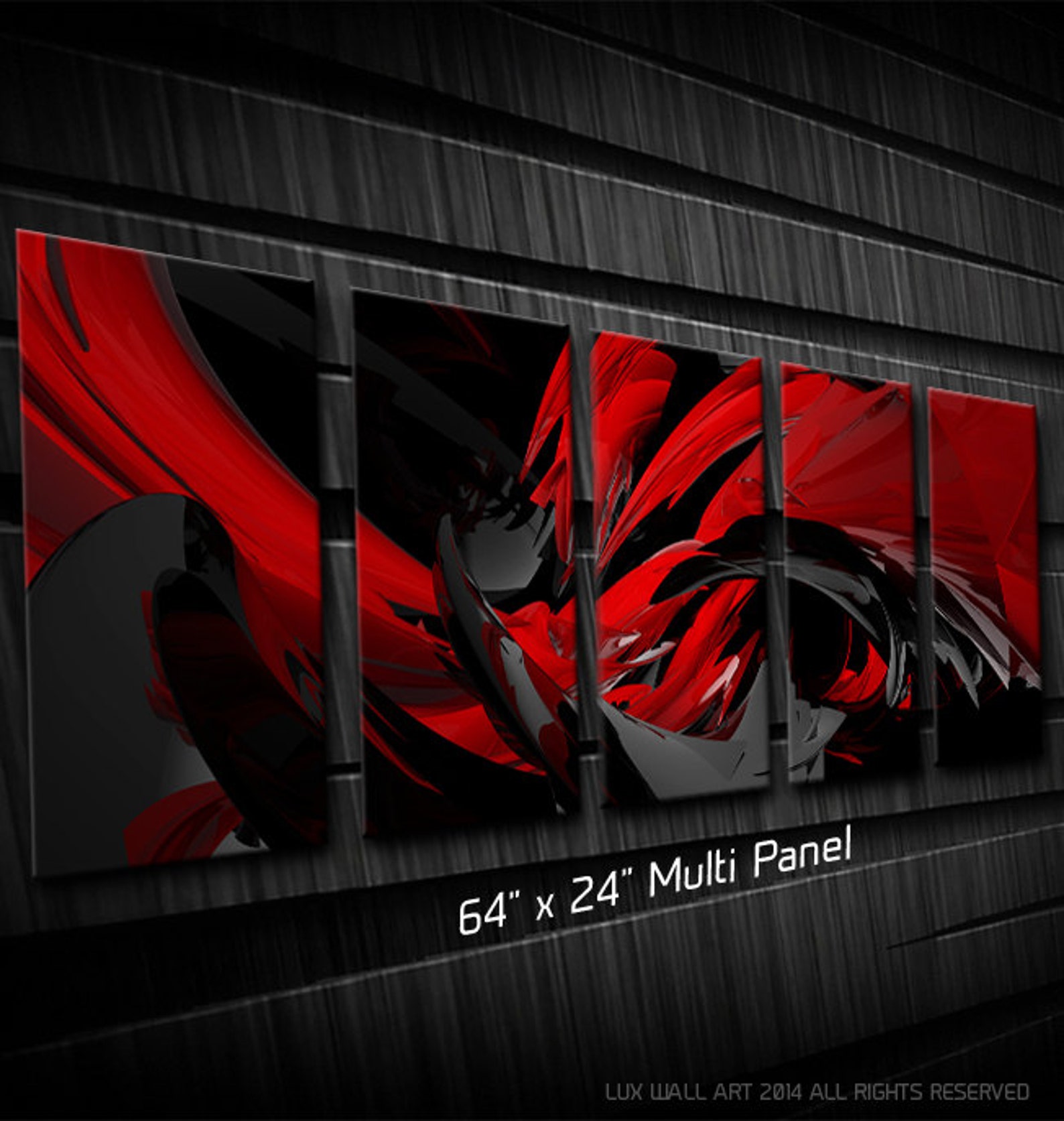 Modern Sleek Metal Artwork Interior Design Red Velvet | Etsy