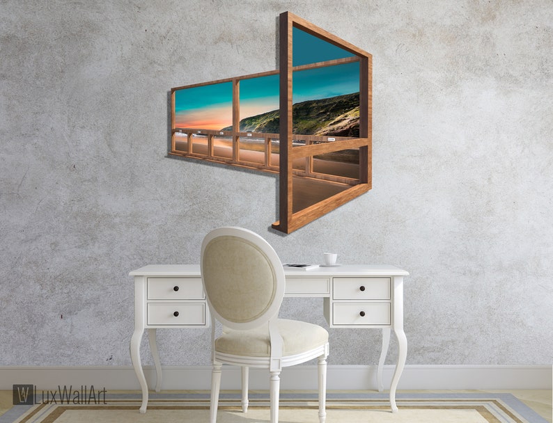 Window Frame View Optical Illusion Metal Wall Art - Etsy