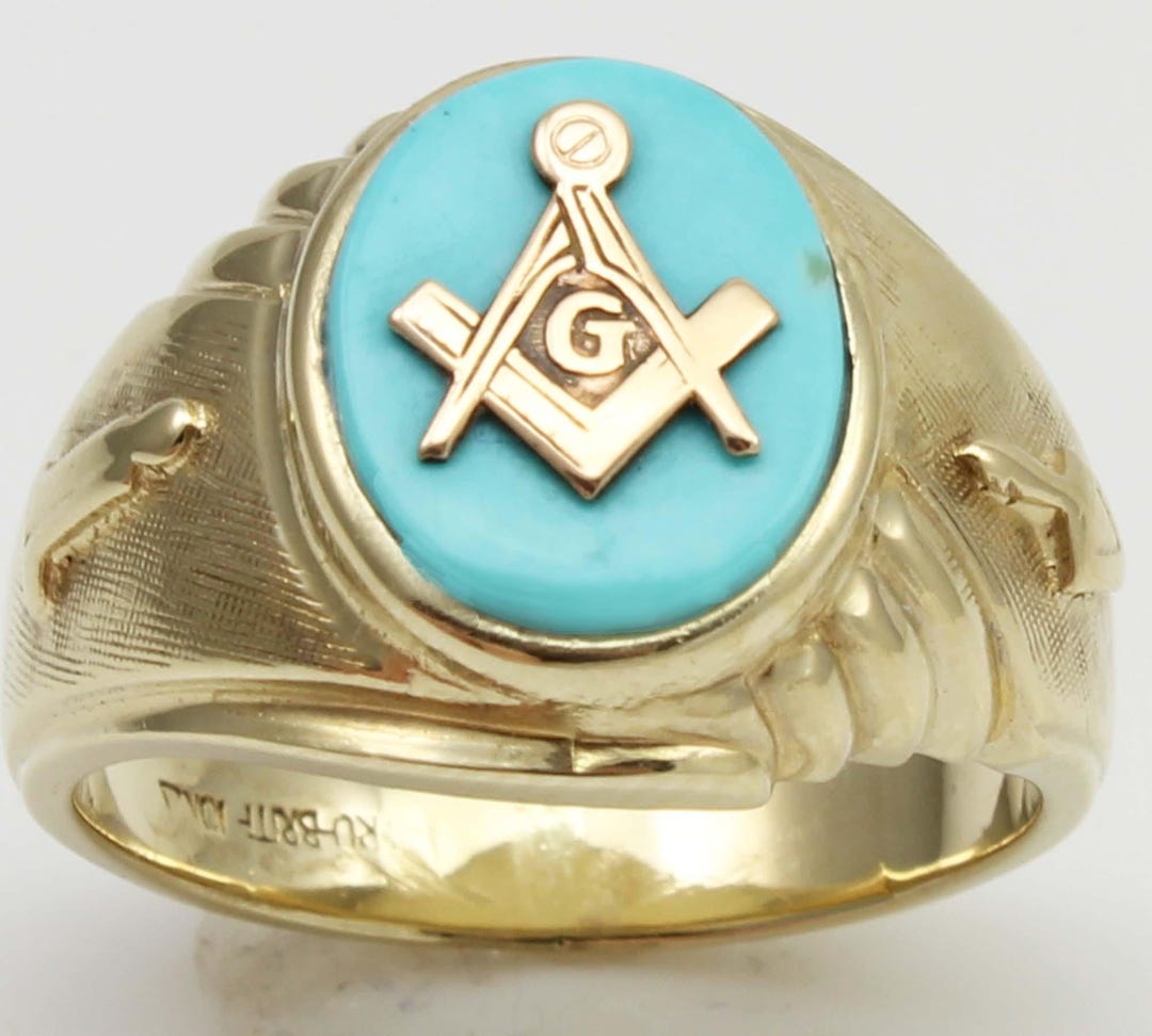 Vintage SIGNED 1960's Masonic Symbol Set in Robin's Egg Blue Natural ...