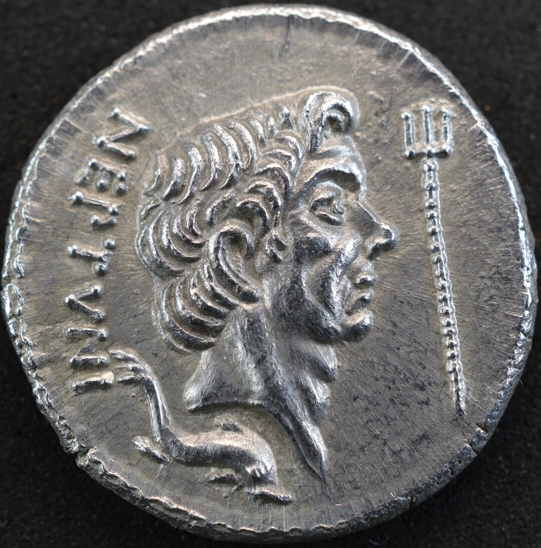 Denario romano de Sexto Pompeyo Magno Pío / Sexto Pompeyo - Etsy México