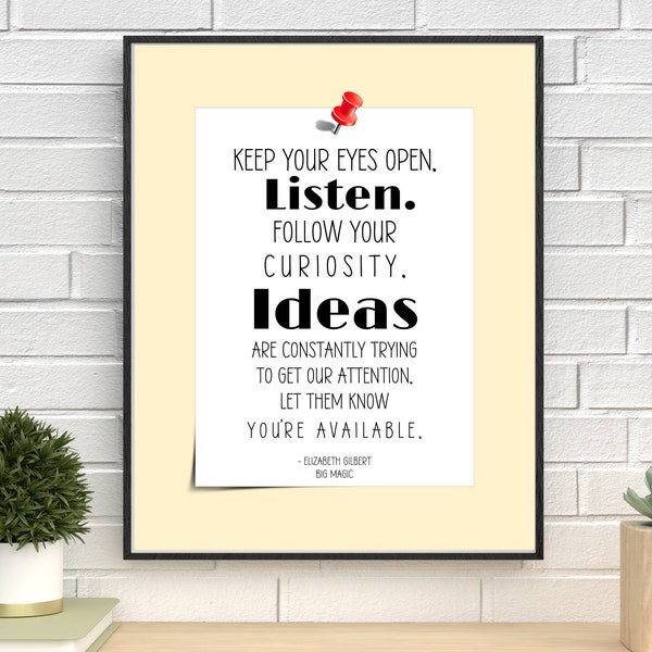 Curiosity Quote - Etsy