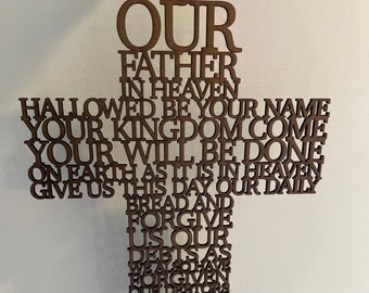 Wooden Cross Our Father - Etsy