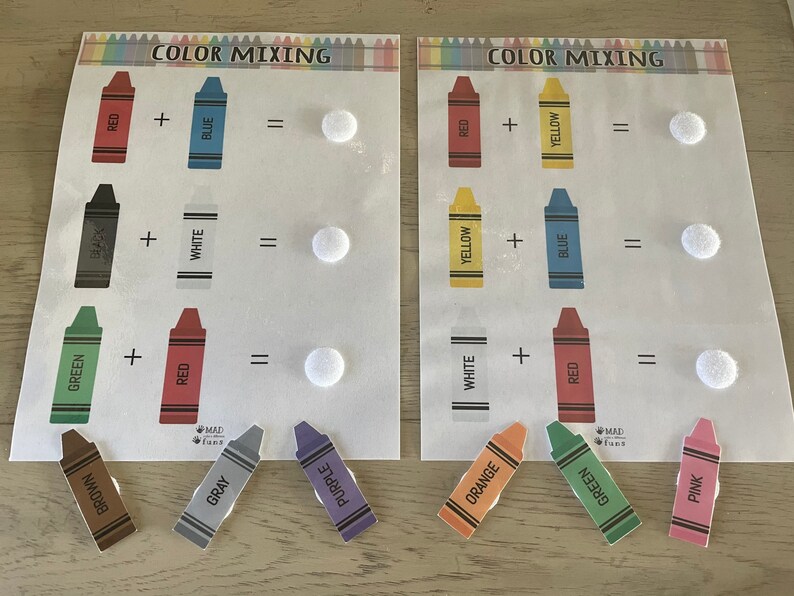 Color Mixing Crayon Activity INSTANT PRINTABLE DOWNLOAD - Etsy