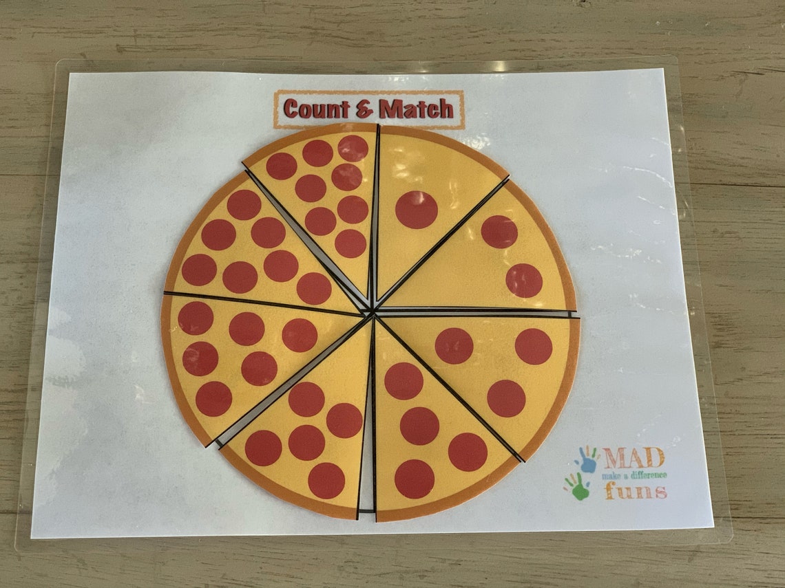 Pizza Count and Match Activity Printable INSTANT DOWNLOAD - Etsy