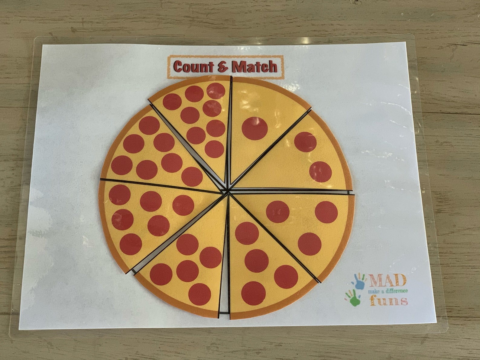 Pizza Count and Match Activity Printable INSTANT DOWNLOAD | Etsy