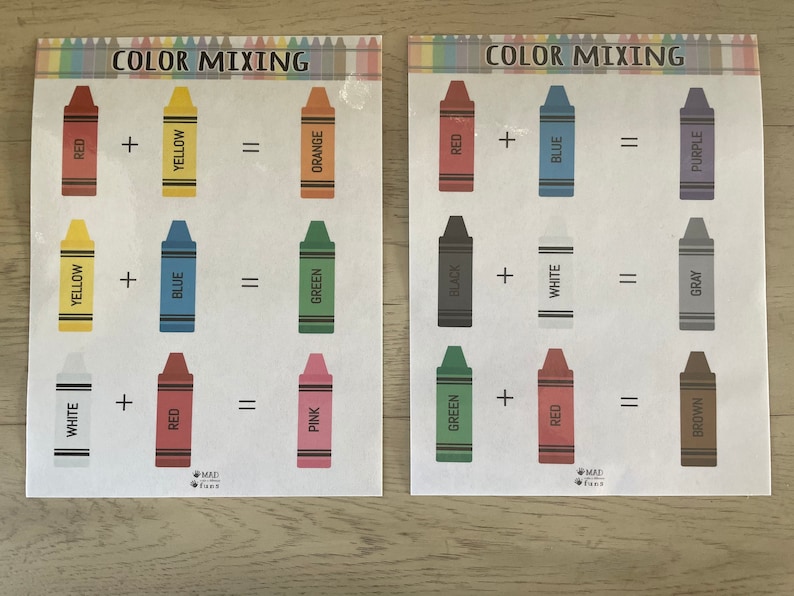 Color Mixing Crayon Activity INSTANT PRINTABLE DOWNLOAD - Etsy