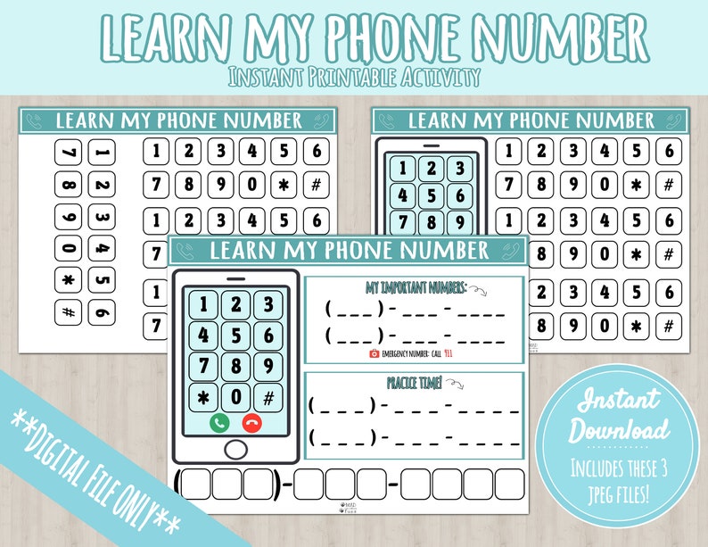 Learn Phone Number Printable Activity | About Me Busy Binder Phone ...