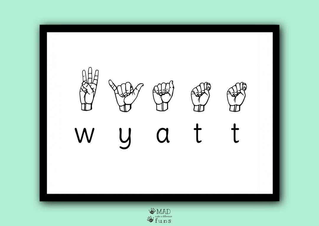 American Sign Language Custom Name Print | ASL 8x10 | Instant DIGITAL ...