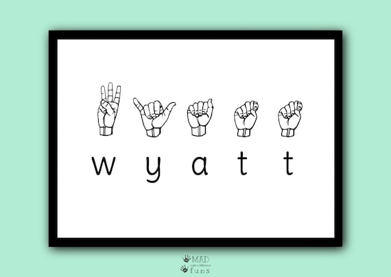 American Sign Language Custom Name Print ASL 8x10 Instant - Etsy
