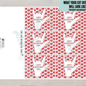 Happy Valentines Day Cards I Love You ASL Sign Language Printable ...