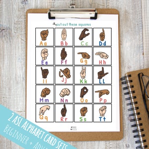 Learn, Teach American Sign Language Letter Matching Game| ASL Alphabet ...