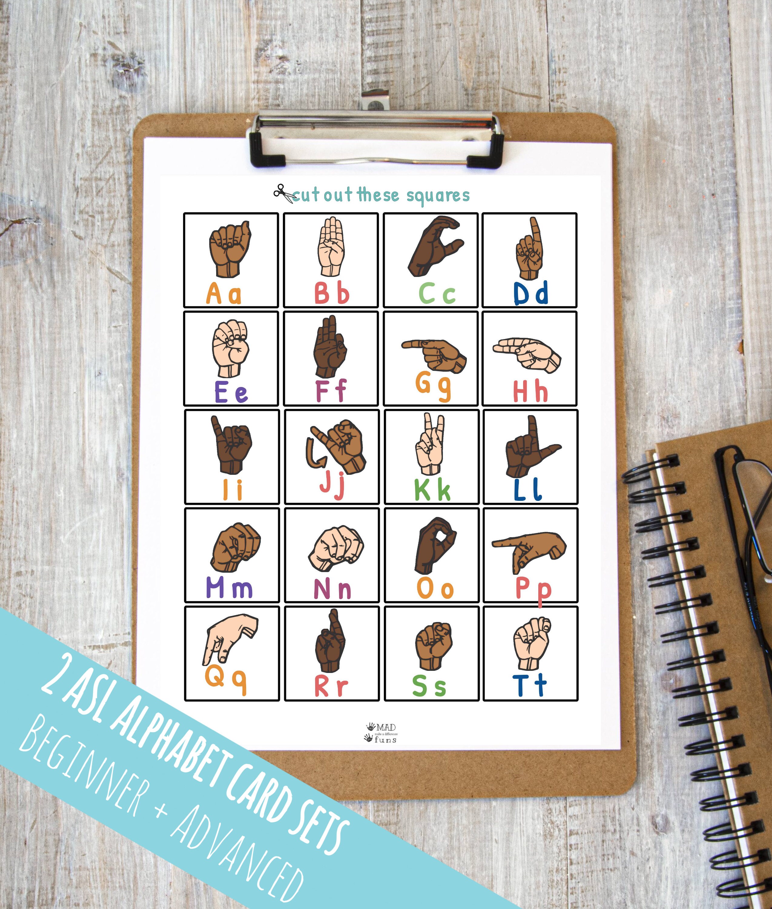 Learn Teach American Sign Language Letter Matching Game ASL | Etsy