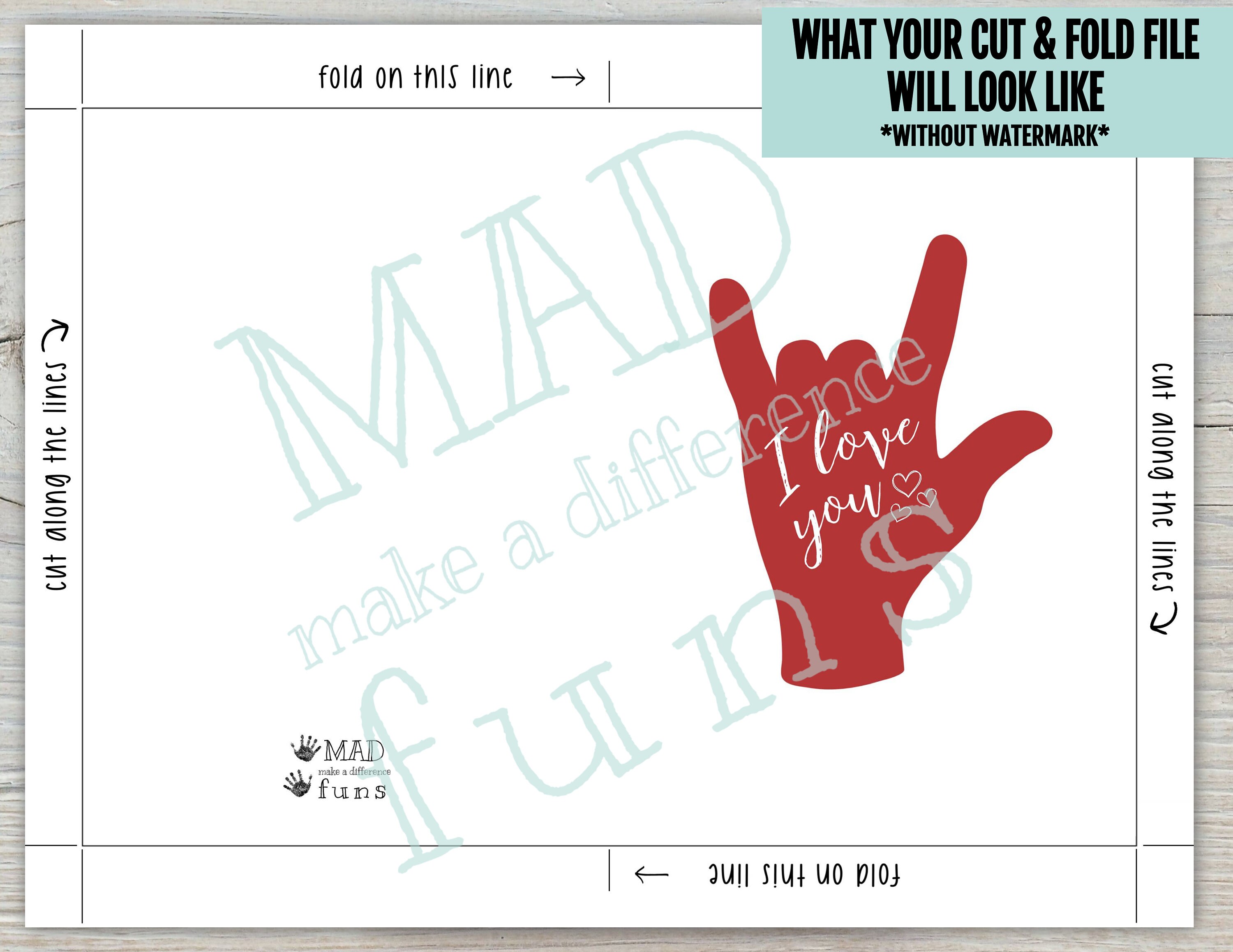 I Love You Red ASL Sign Language Hand Symbol 5x7 Printable | Etsy