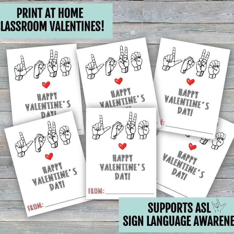 Valentine Card Asl Sign - Etsy