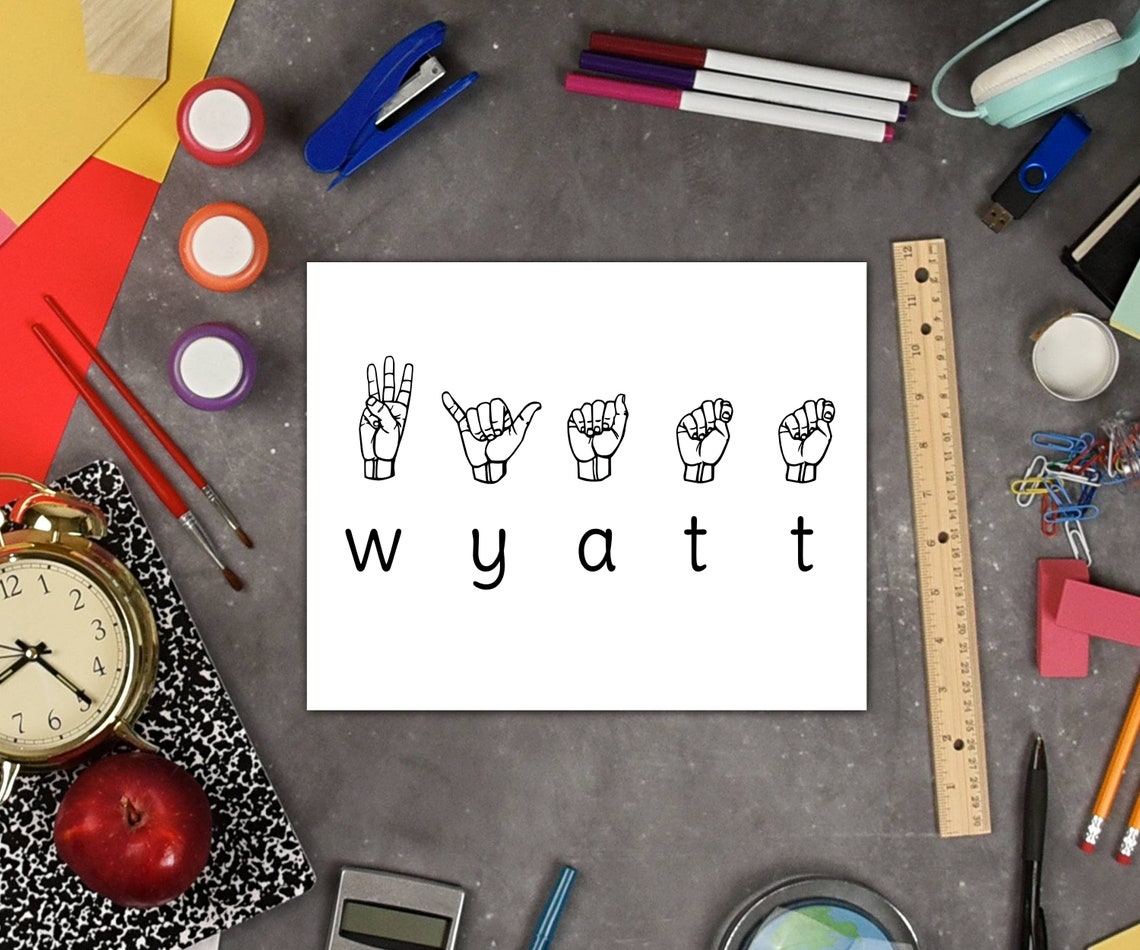 American Sign Language Custom Name Print ASL 8x10 Instant - Etsy