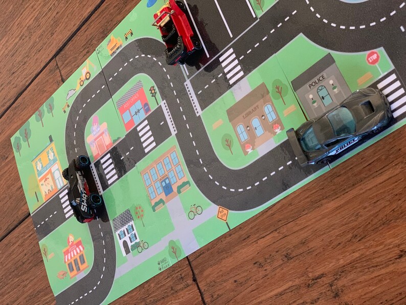 Toy Car Play Mat INSTANT PRINTABLE DOWNLOAD Kids Road Map | Etsy