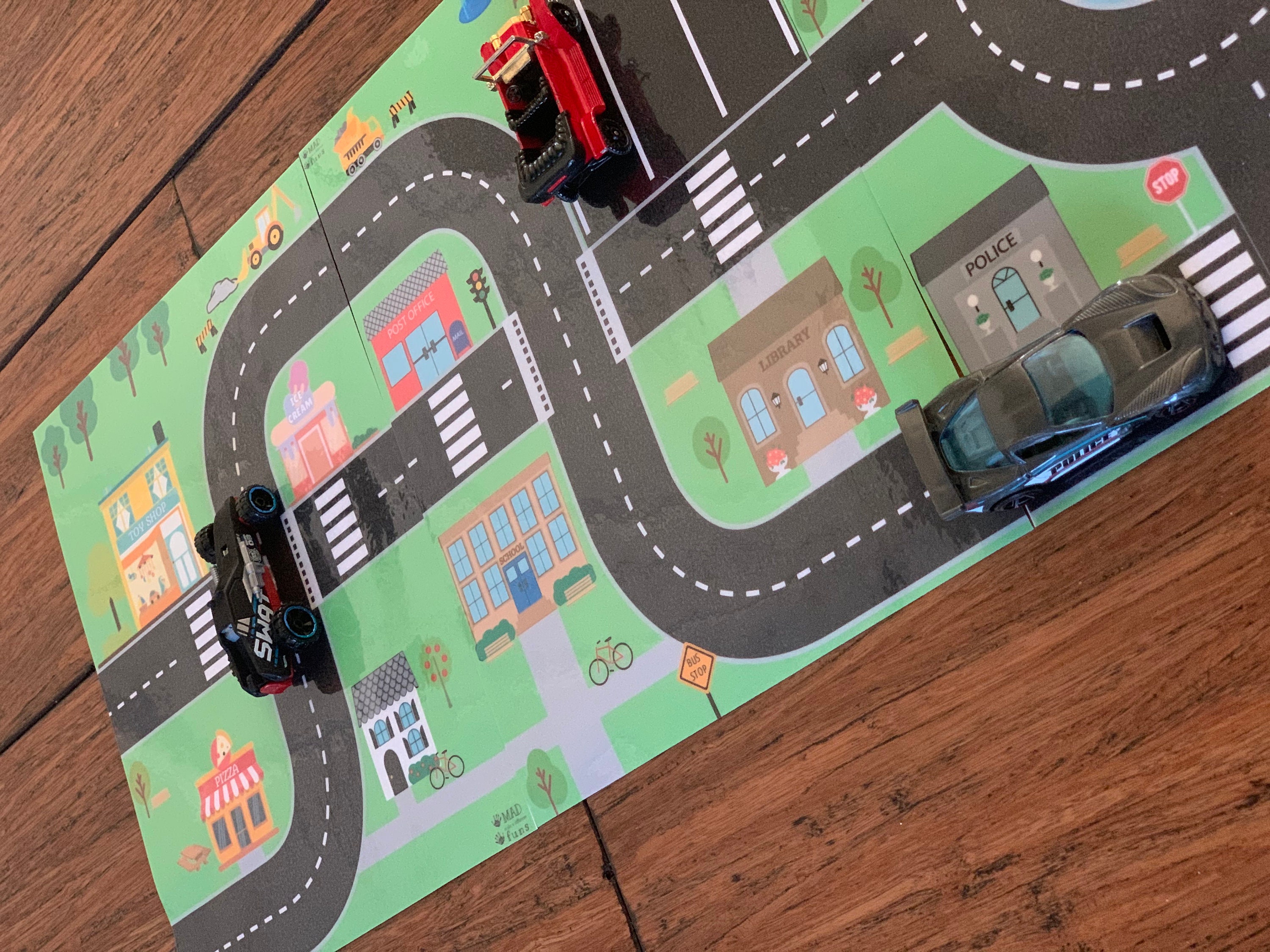 Toy Car Play Mat INSTANT PRINTABLE DOWNLOAD Kids Road Map - Etsy
