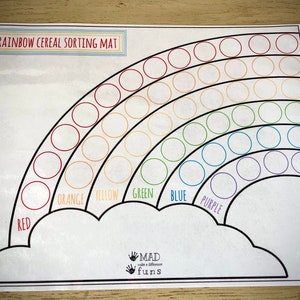 Rainbow Cereal Color Sorting Activity Mat Printable | DIGITAL DOWNLOAD ...