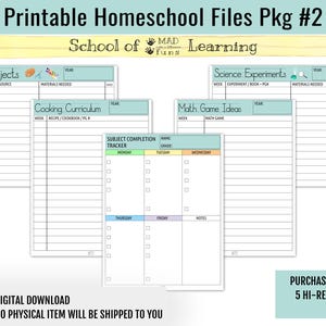Homeschool Planning Files Pkg2, Printable Lesson Unit Plan, Lesson ...