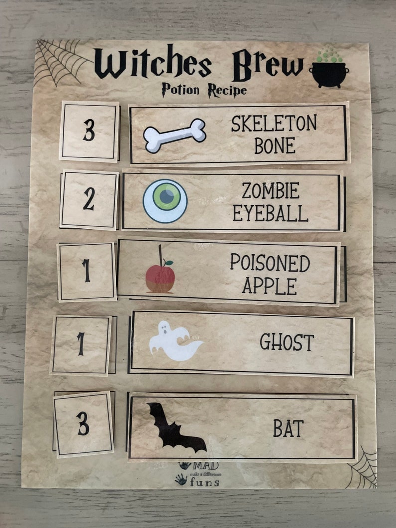 Witches Brew Potion Activity INSTANT PRINTABLE DOWNLOAD - Etsy