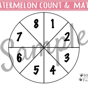 Watermelon Count and Match Activity |printable INSTANT DOWNLOAD ...