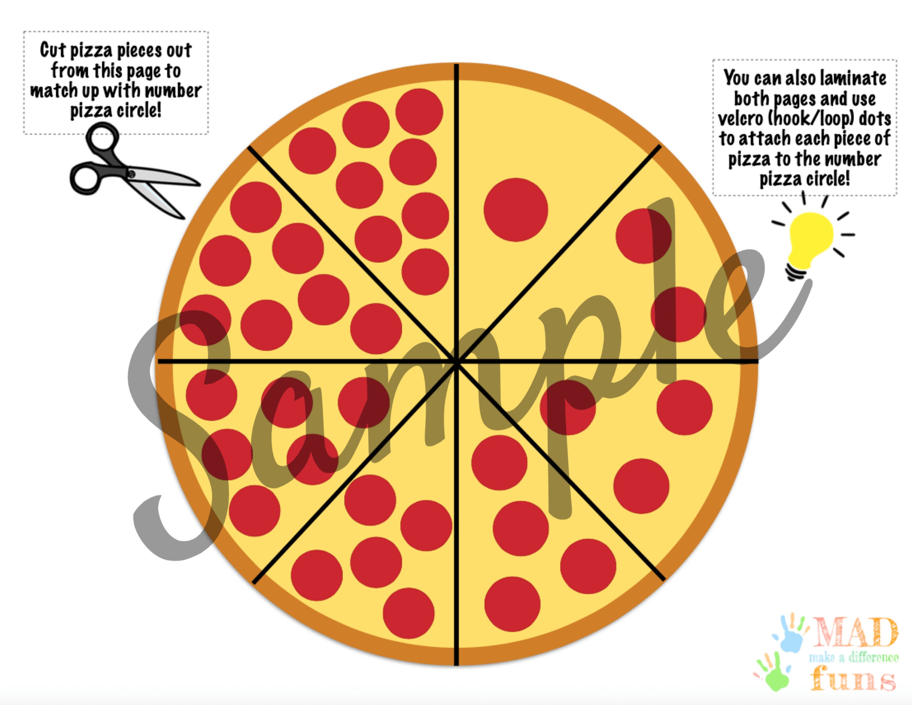 Pizza Count and Match Activity | Printable | INSTANT DOWNLOAD ...