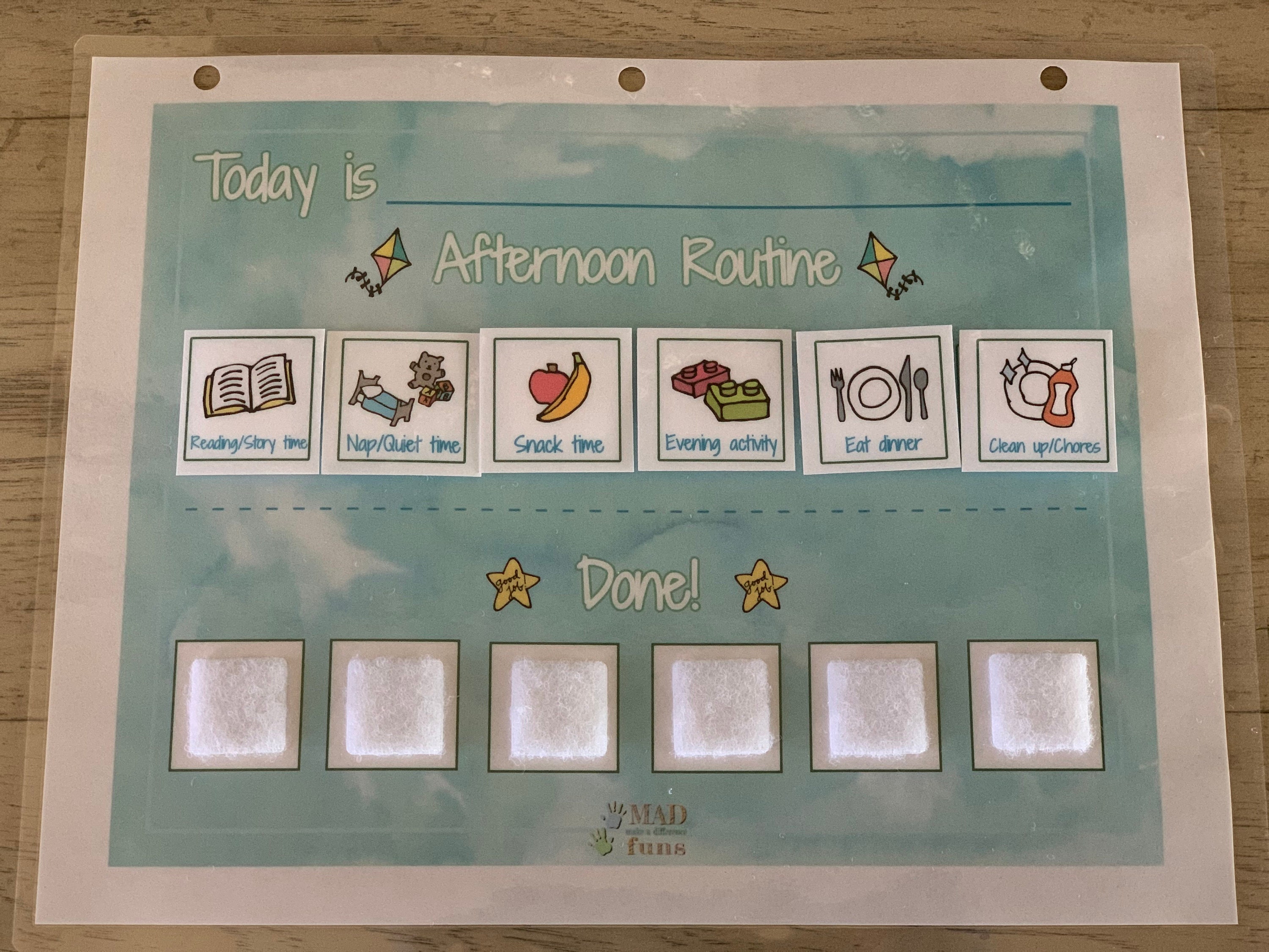Afternoon Routine Chart for Toddlers toddler Matching - Etsy
