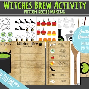 Witches Brew Potion Activity | INSTANT PRINTABLE DOWNLOAD | Halloween ...