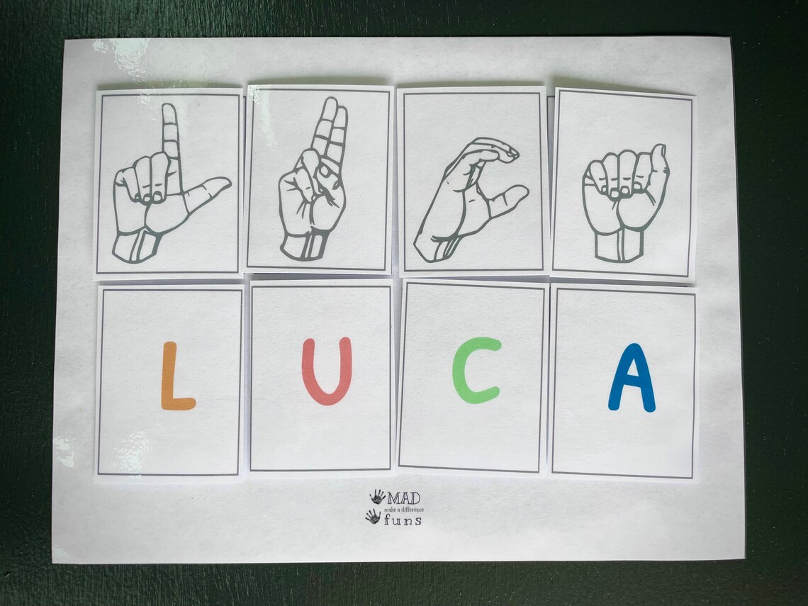Learn Name Teach American Sign Language Letter Matching Game - Etsy