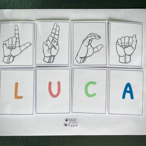 Learn Name, Teach American Sign Language Letter Matching Game| ASL ...