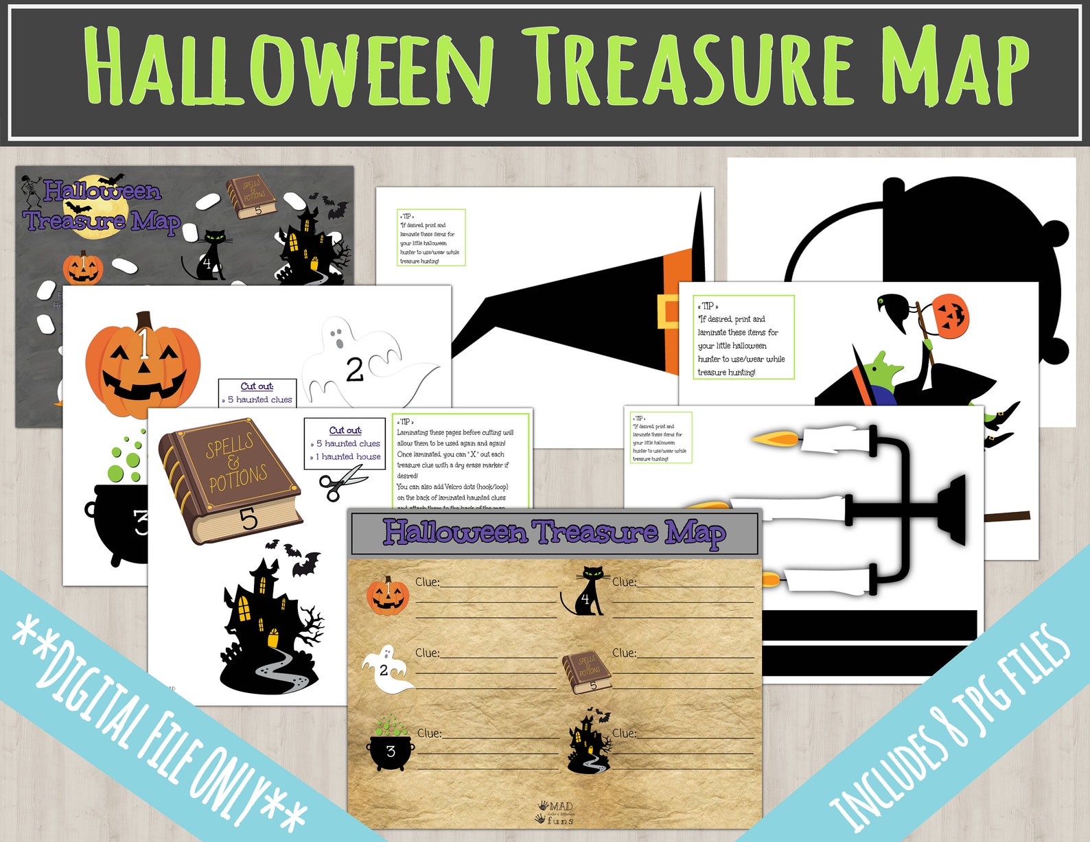 Halloween Treasure Map Activity INSTANT PRINTABLE DOWNLOAD | Etsy