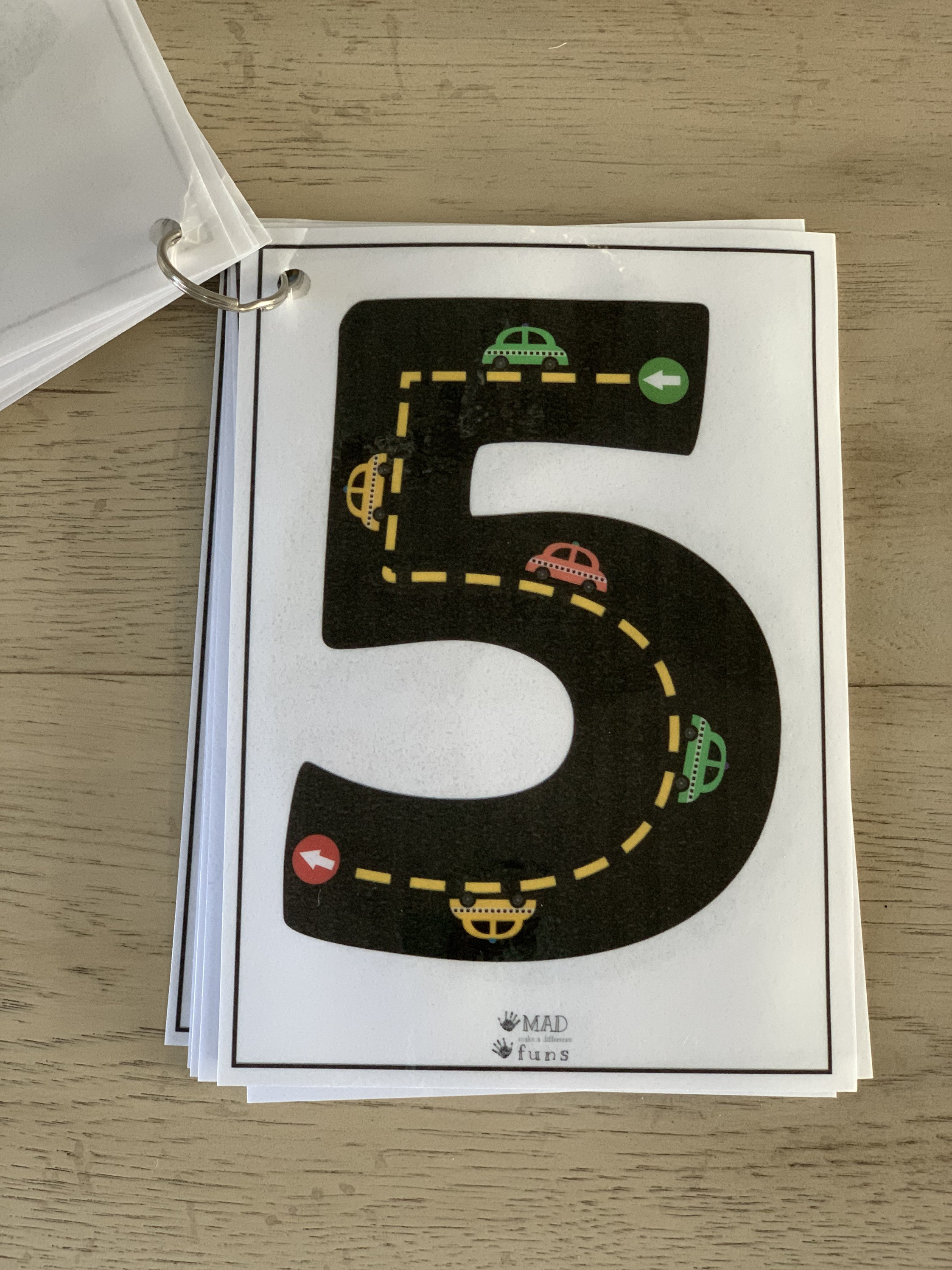 Number Tracing Flashcards Learn Numbers with Cars and Roads | Etsy