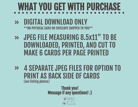 Blank Cards Paper ASL Valentine Card 5 x 7 Printable Download American ...