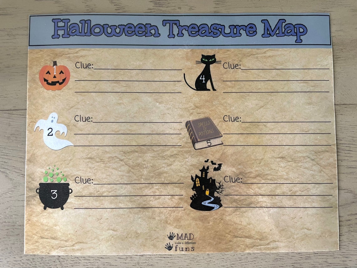 Halloween Treasure Map Activity |INSTANT PRINTABLE DOWNLOAD| Scavenger ...