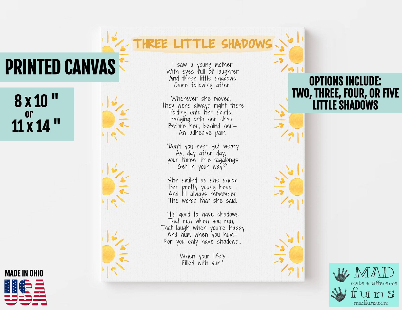 Two Little Shadows Poem Print OR Three Kids Four Kids Five - Etsy